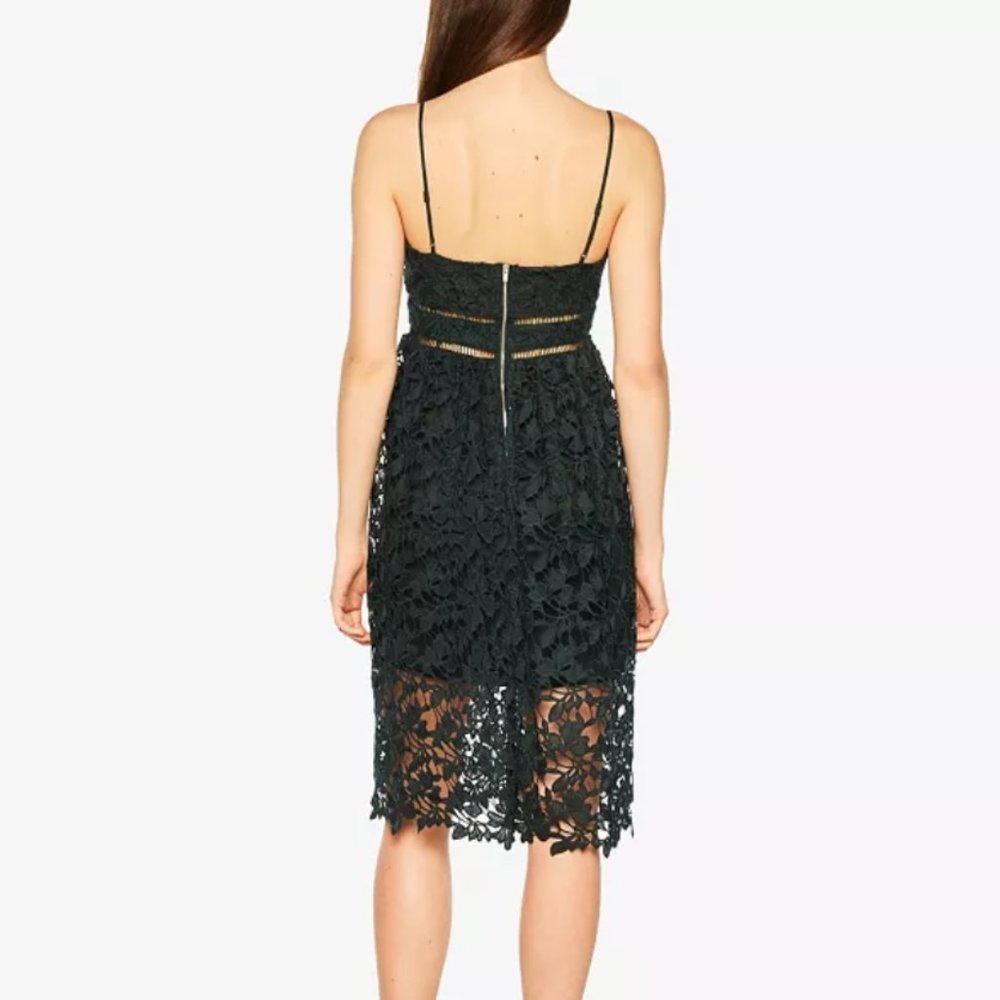 Bardot Lace Green Midi Spaghetti Strap Dress - Gem